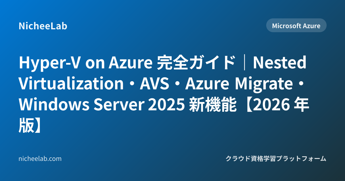 Hyper-V on Azure 完全ガイド｜Nested Virtualization・AVS・Azure Migrate・Windows ...
